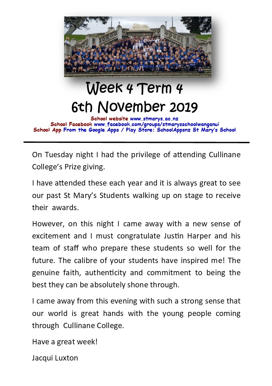 Term 4 2019 Week 4 News - St Marys School