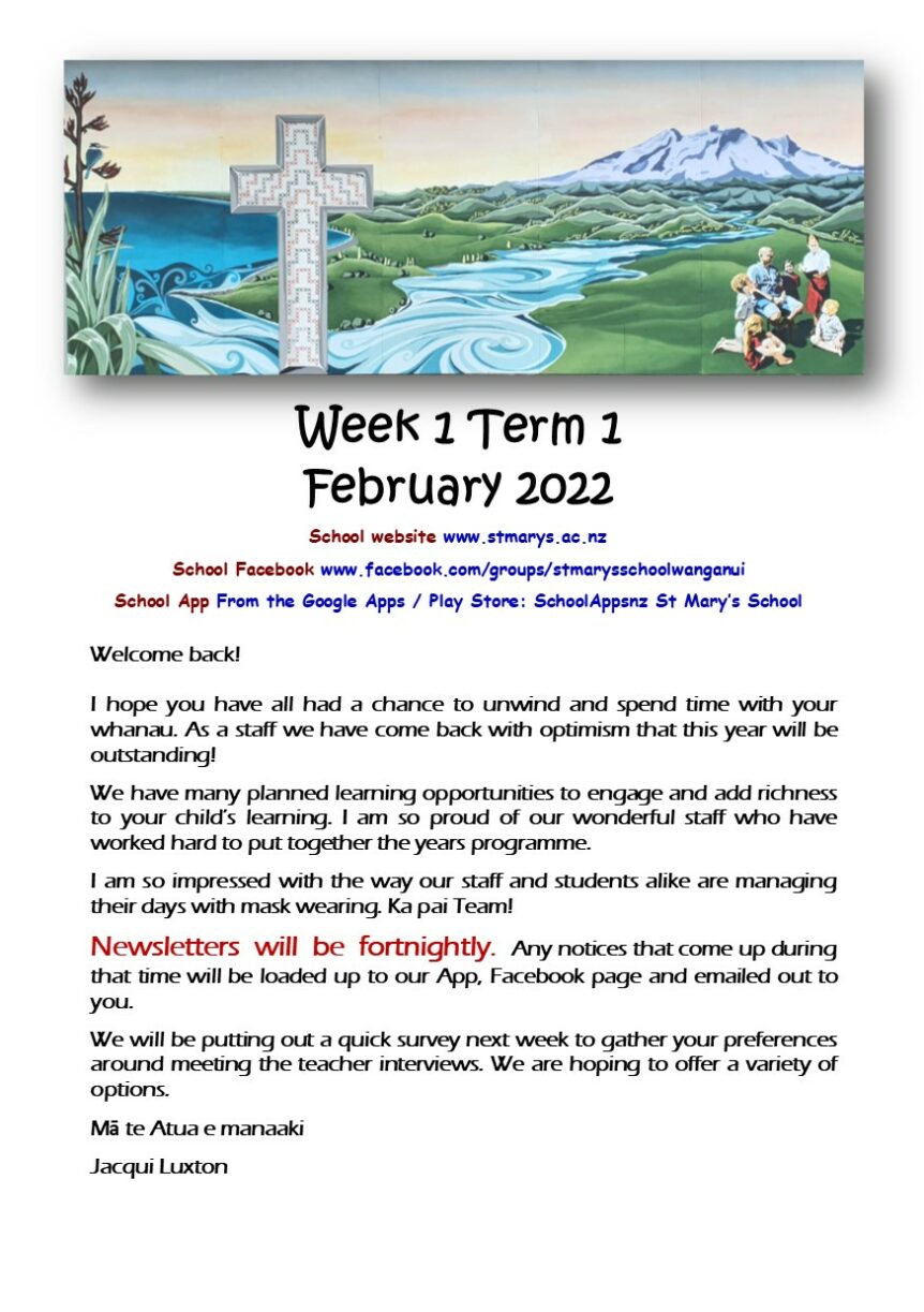 Term 1 2022 Week 1 News - St Marys School