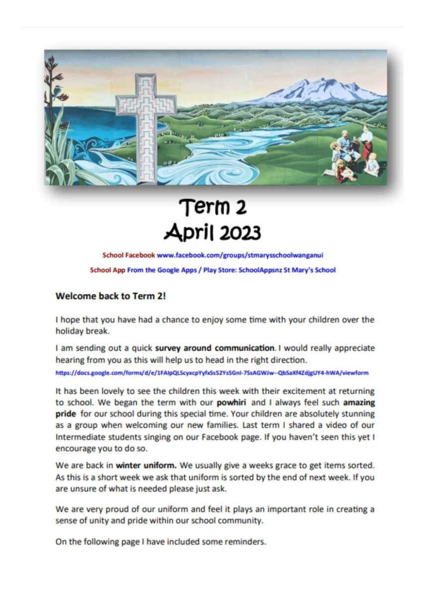 Term 2 2023 April - St Marys School